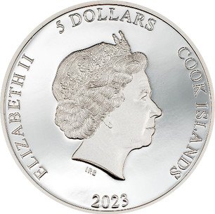 Cook Islands Silver 5 Dollars "Charles III Chameleon" 2023 ...