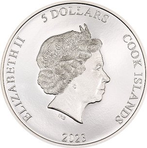 Cook Islands Silver 5 Dollars "Charles III Tenham Meteorite" 2023 ...