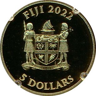 Fijian Gold 5 Dollars "Emperor Constantine the Great" 2022 ...