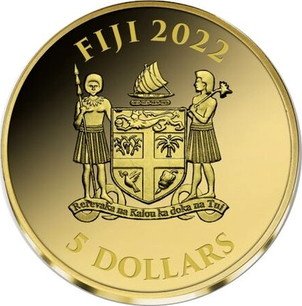 Fijian Gold 5 Dollars "Yellowstone National Park" 2022 | coinscatalog.NET