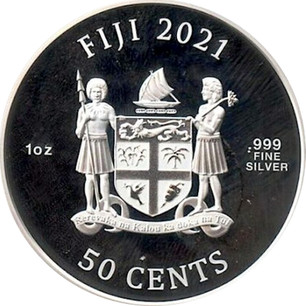 Fijian 1 Oz Silver 50 Cents "Cats" 2021 | coinscatalog.NET