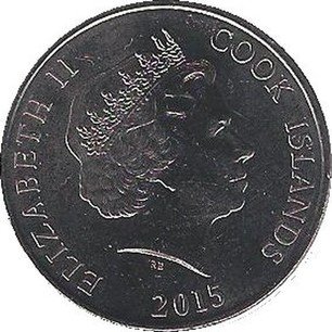Cook Islands Nickel plated Steel 50 Cents "Elizabeth II 4th portrait ...