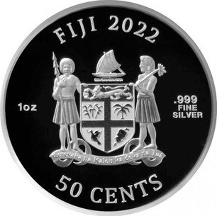 Fijian 1 Oz Silver 50 Cents "Dogs. Coloured" 2022 | coinscatalog.NET