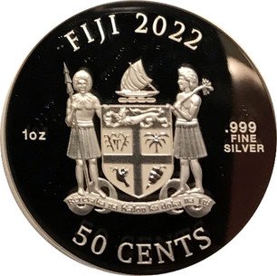 Fijian 1 Oz Silver 50 Cents "Dogs" 2022 KM# 1047 | coinscatalog.NET