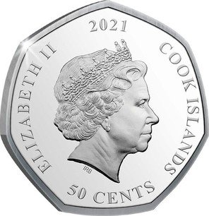 Cook Islands Silver plated Iron 50 Cents "Hogwarts Crest" 2021 ...