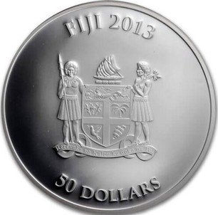 Fijian Silver 50 Dollars "Akhenaten" 2013 | coinscatalog.NET
