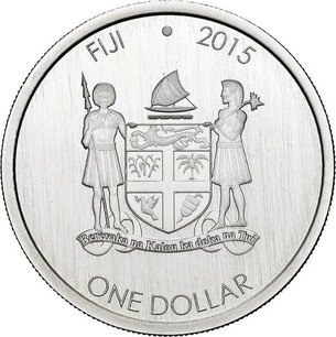 Fijian 1 Oz Silver One Dollar "Banded Iguana. Gilded" 2015 ...