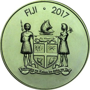 Fijian Titanium One Dollar "Collared Lory" 2017 KM# 693 | coinscatalog.NET