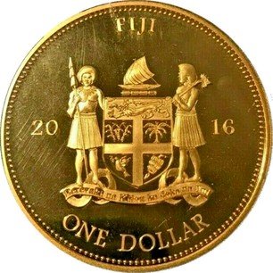 Fijian Gold plated Copper-Nickel One Dollar "NFL. Green Bay Packers ...