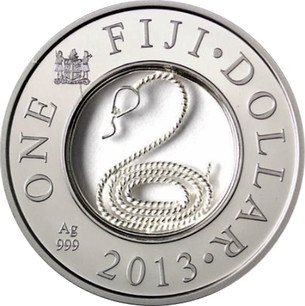 Fijian Silver One Dollar "Year of the Snake. Filigree" 2013 ...