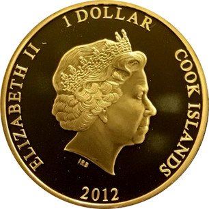 Cook Islands Gold plated Copper-Nickel 1 Dollar "60th Anniversary of ...