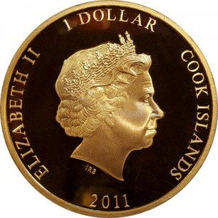 Cook Islands Gold plated Copper-Nickel 1 Dollar "60th Anniversary.Reign ...