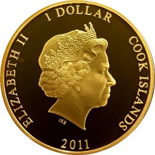 Cook Islands Gold plated Copper-Nickel 1 Dollar "60th Anniversary ...