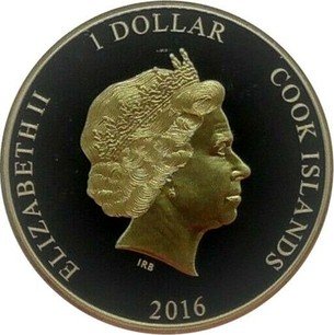Cook Islands Gold plated Copper 1 Dollar "A7V" 2016 | coinscatalog.NET