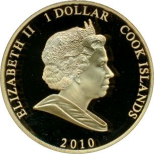 Cook Islands Gold plated Copper-Nickel 1 Dollar "Diamond wedding of ...