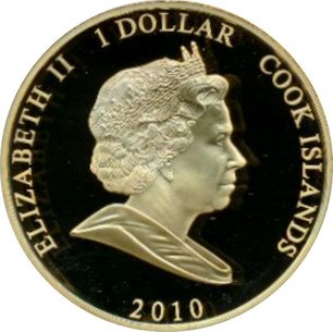 Cook Islands Gold plated Copper-Nickel 1 Dollar "Edward V. Coloured ...