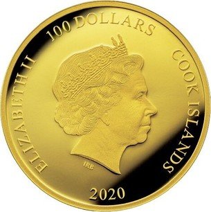 Cook Islands Gold 100 Dollars "Hokusai 260th Anniversary - The Great ...