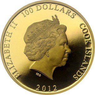 Cook Islands Gold 100 Dollars "Imperial Visit for Queen Elizabeth II ...