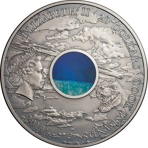 Cook Islands Silver 20 Dollars "Chicxulub Crater Meteorite" 2019 ...