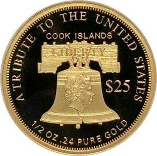 Cook Islands 1/2 Oz Gold 25 Dollars "Peace Through Strength" 2017 ...