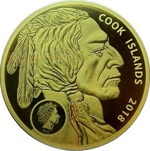 Cook Islands Gold 25 Dollars "U.S. Buffalo" 2018 | coinscatalog.NET
