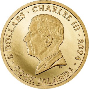 Cook Islands Gold 5 Dollars "Charles III K2" 2023-2024 | coinscatalog.NET