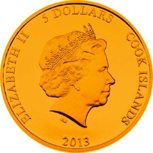 Cook Islands Gold plated Copper 5 Dollars "Royal Baby HRH Prince George ...
