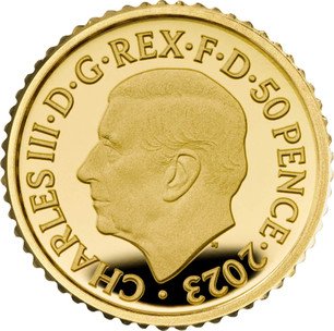 Great Britain Gold 50 Pence "King Charles' 75th Birthday" 2023 ...