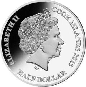Medio Dólar de Plata de las Islas Cook "Santa María" 2015 ...