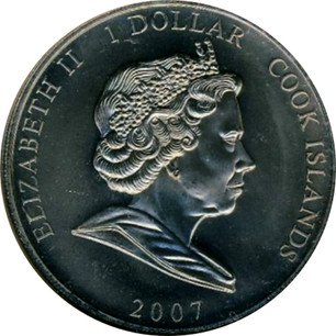 Islas Cook Cobre-Níquel 1 Dólar "60 Aniversario boda de la Reina Isabel ...