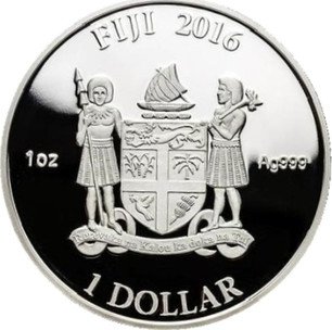 Fijian 1 Oz Silver 1 Dollar "Black Widow" 2016 | coinscatalog.NET
