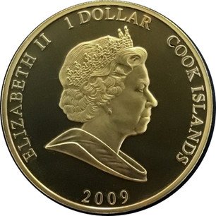 Cook Islands Gold plated Copper-Nickel 1 Dollar "Diana. Red Overcoat ...