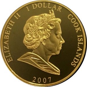Cook Islands Gold plated Copper-Nickel 1 Dollar "Elizabeth and Philip ...