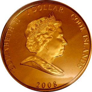 Cook Islands Gold plated Copper-Nickel 1 Dollar "Elizabeth and Philip ...