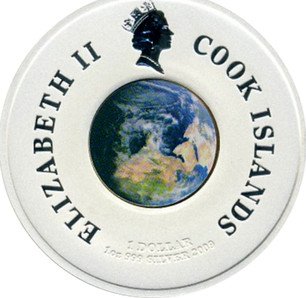 Cook Islands 1 Oz Silver 1 Dollar "First Man on the Moon. 40th ...