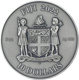 Fijian 3 Oz Silver 10 Dollars "Art Nouveau" 2022 | coinscatalog.NET