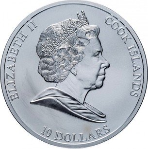 Cook Islands Silver 10 Dollars "Mercury" 2008 | coinscatalog.NET