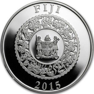 Fijian 1 Oz Silver 10 Dollars "Year of the Goat. Pearl" 2015 ...