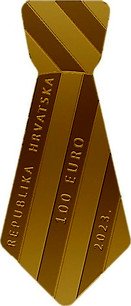 Croatian Gold 100 euro "Necktie. Insert" 2023 | coinscatalog.NET