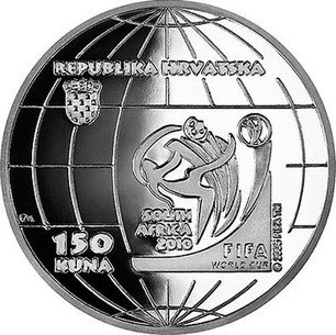 Croatian Silver 150 Kuna "FIFA World Cup in South Africa" 2010 KM# 96 ...