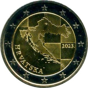 Croatian Bi-Metallic 2 Euro "Circulation Coin" 2023-2024 | coinscatalog.NET
