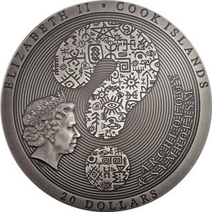 Cook Islands Silver 20 Dollars "Archeology & Symbolism.Coyolxauhqui ...
