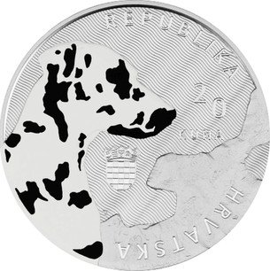 Croatian Silver 20 Kuna "Dalmatian Dog" 2021 KM# 125 | coinscatalog.NET