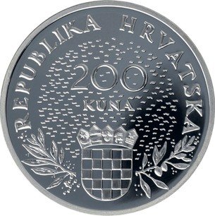 200 Kuna de Plata Croata de 1 Oz "Quinto Aniversario de la ...