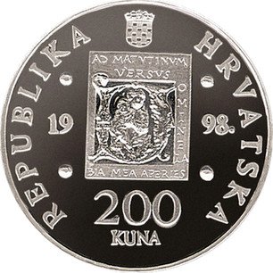 Croatian 1 Oz Silver 200 Kuna "Juraj Julije Klovic" 1998 KM# 76 ...