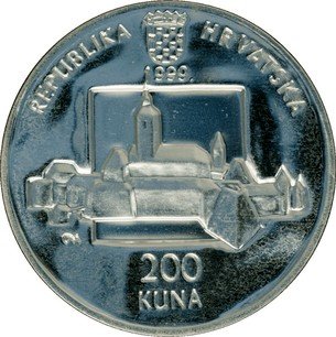 Croatian 1 Oz Silver 200 Kuna "Katarina Zrinska" 1999 KM# 80 ...