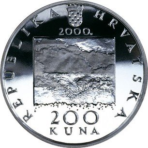 200 Kuna croatas de plata de 1 oz "Slava Raskaj" 2000 KM# 81 ...