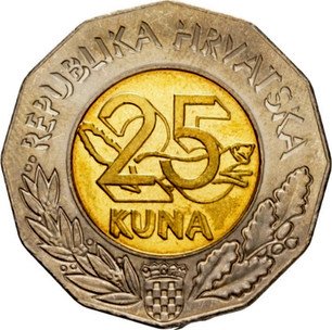 Croatian Bi-Metallic 25 Kuna "5th Anniversary of the UN Membership ...