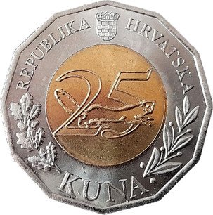 25 Kuna bimetálica croata "350.º aniversario de la fundación de la ...
