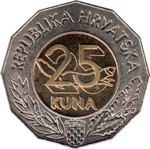 Croatian Bi-Metallic 25 Kuna "Candidacy of European Union" 2004 KM# 78 ...